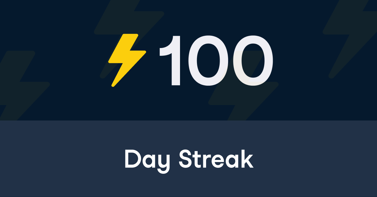 I just reached 100 days of learning on DataCamp 💪